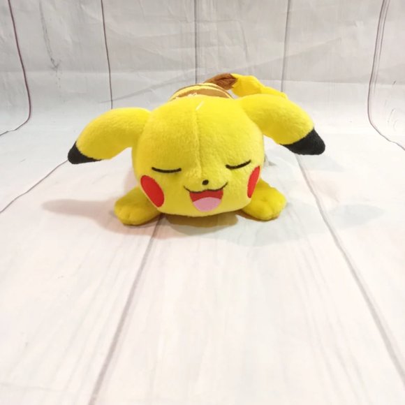 Toys | Tomy Pokemon Pikachu Plush Laying With Eyes Closed Stuff Animal ...